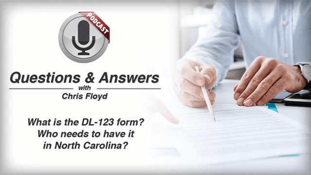 DL-123 Form in North Carolina | Criminal Attorney in Raleigh, NC